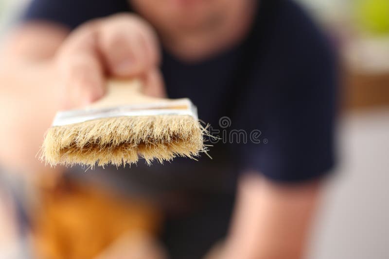 Close Up of Male Hand that Holding Brush Stock Image - Image of ...
