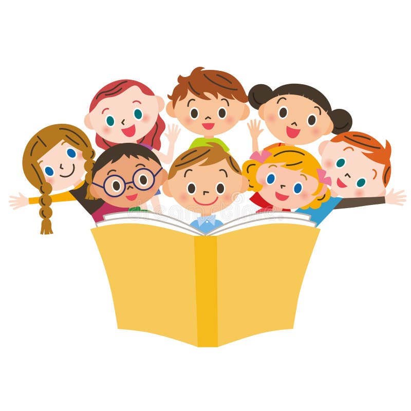 Kind dat een boek leest vector illustratie. Illustration of week - 58696195