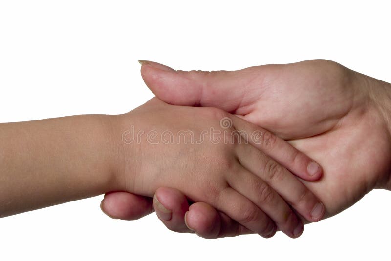 Kind En Volwassen Het Schudden Handen. Stock Foto - Image of mensen ...