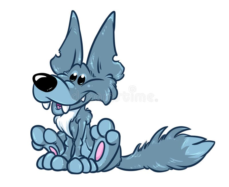 Wolf Character Artist Pencil Cartoon Illustration Stock Illustration ...