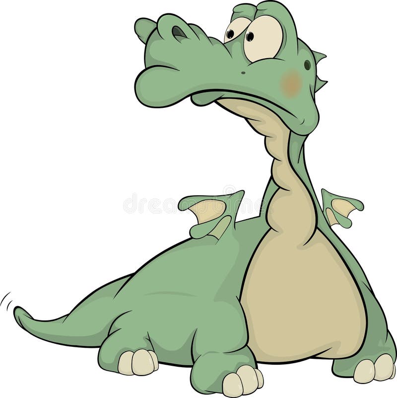Sad green dragon cartoon stock vector. Illustration of animal - 35232941