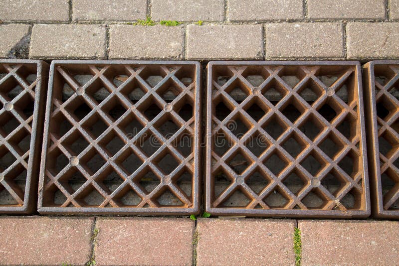 Kind of Metal Lattice Storm Sewer Rectangular Shape, Texture ...