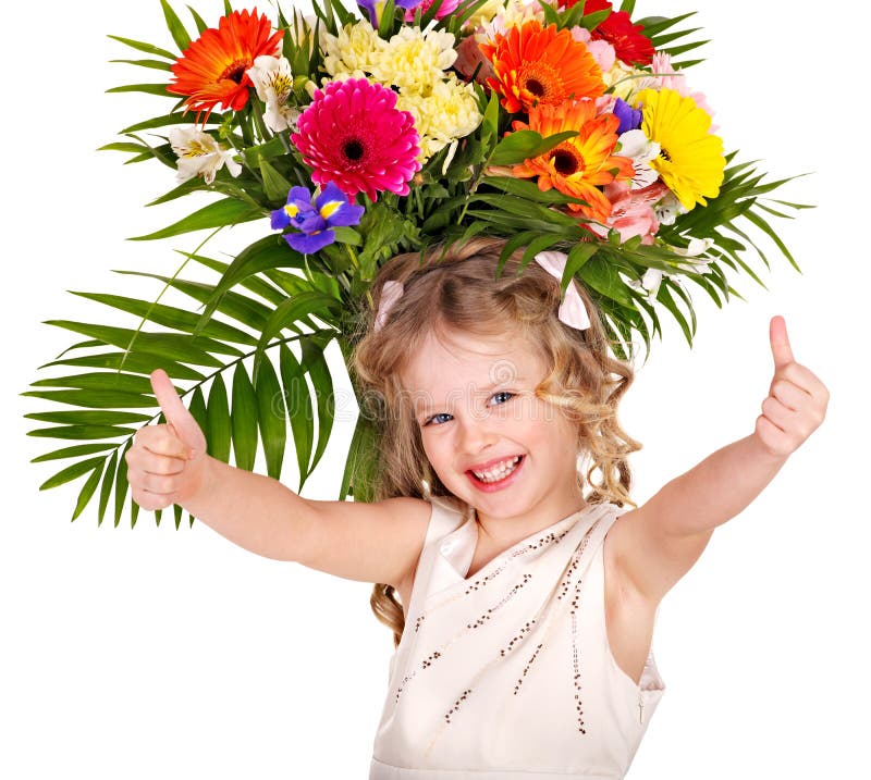 Kind Mit Blume Und Basisrecheneinheit. Stockfoto - Bild von blume ...