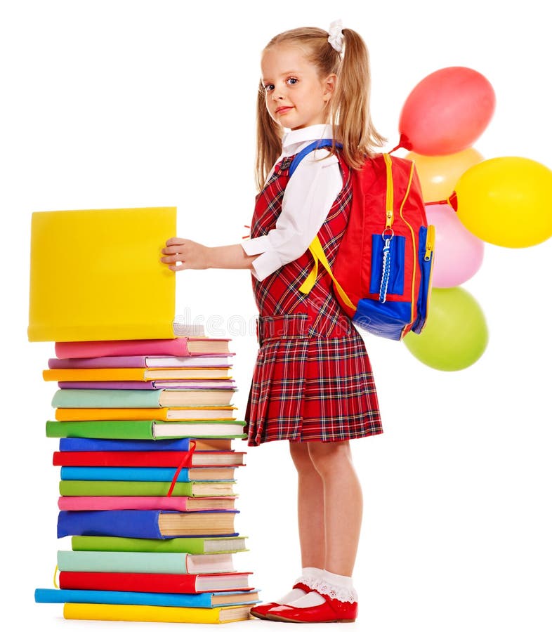 Kind mit Rucksack. stockfoto. Bild von rucksack, kind - 32199698