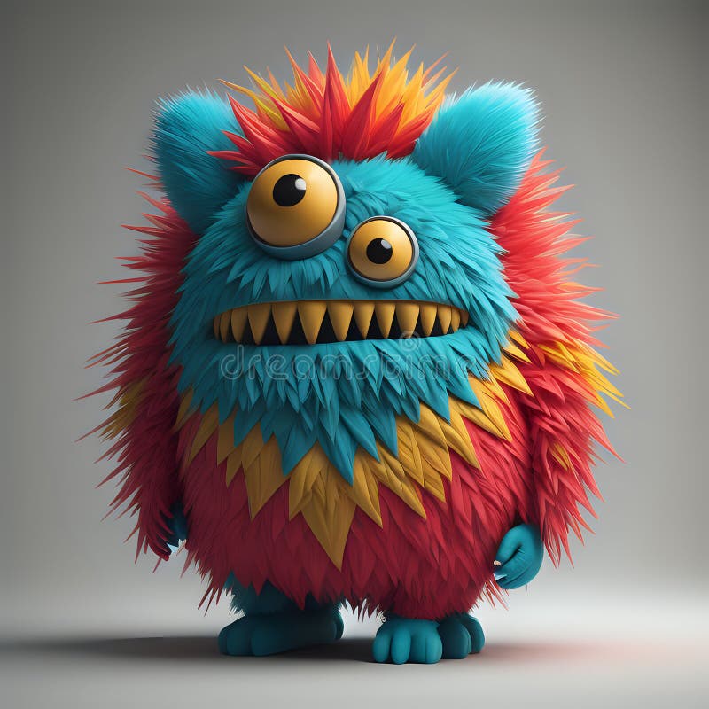 Kind Monster, Furry - Generated by Ai Stock Illustration - Illustration ...