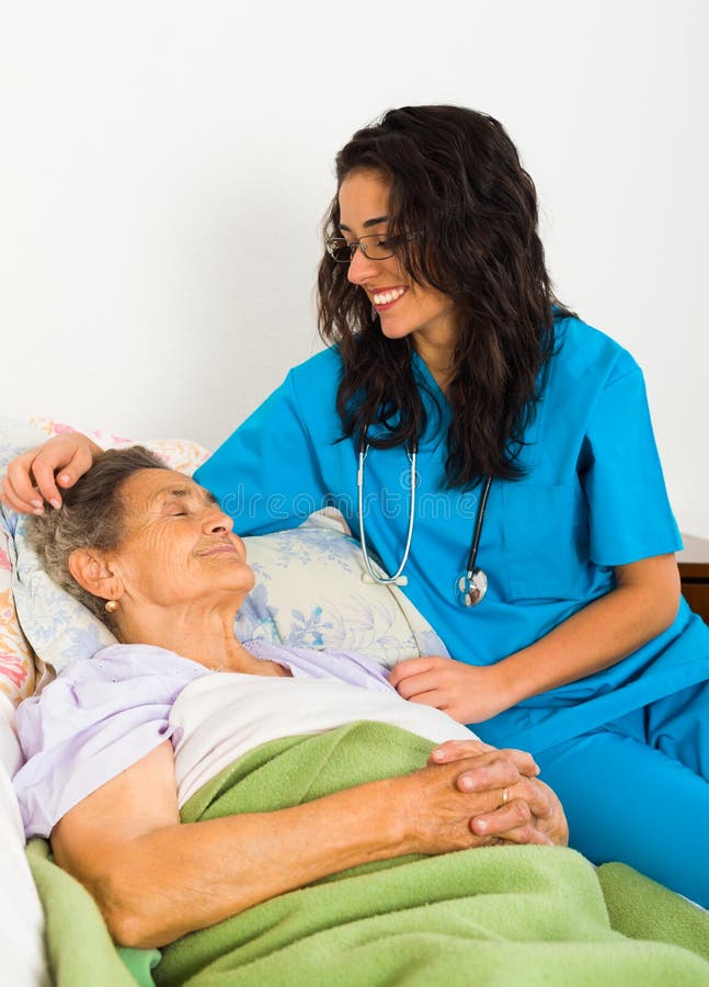 Kind Nurse with Elderly stock image. Image of caretakers - 56059193