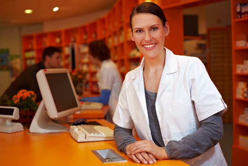 Shopkeeper and Saleswoman at Cash Register or Cash Desk Stock Photo ...