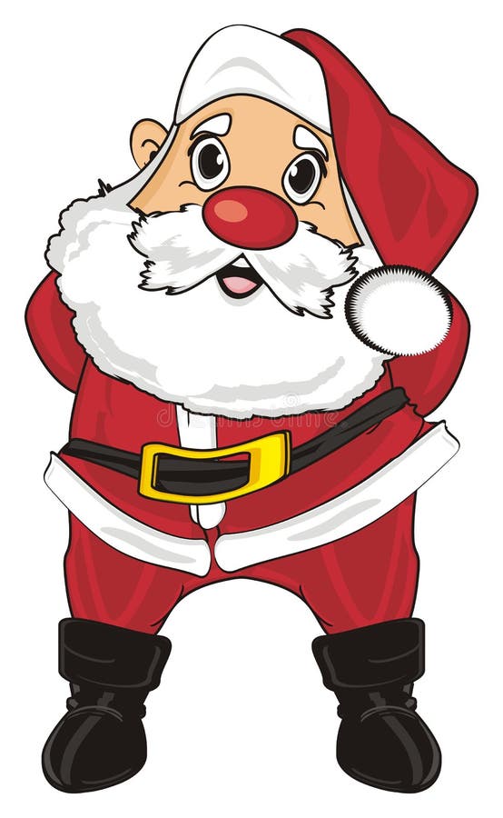 Kind Santa Claus Portrait Looking New Year Illustration Cartoon Stock ...