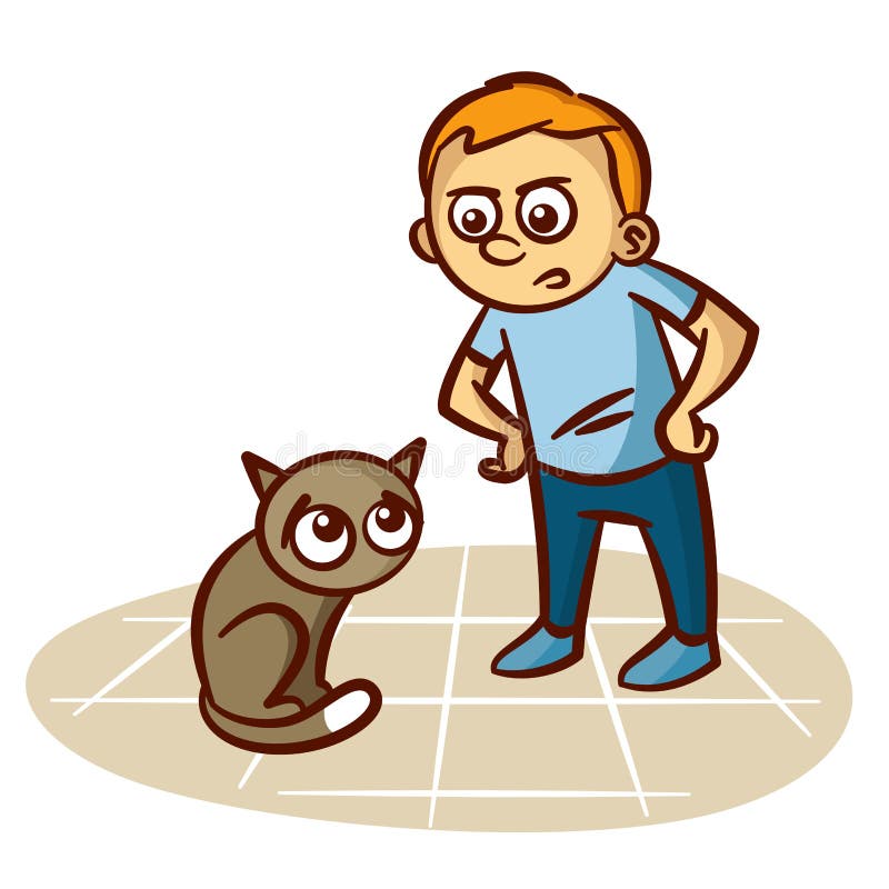 Kind Schilt Cat Vector Illustration Vektor Abbildung - Illustration von ...