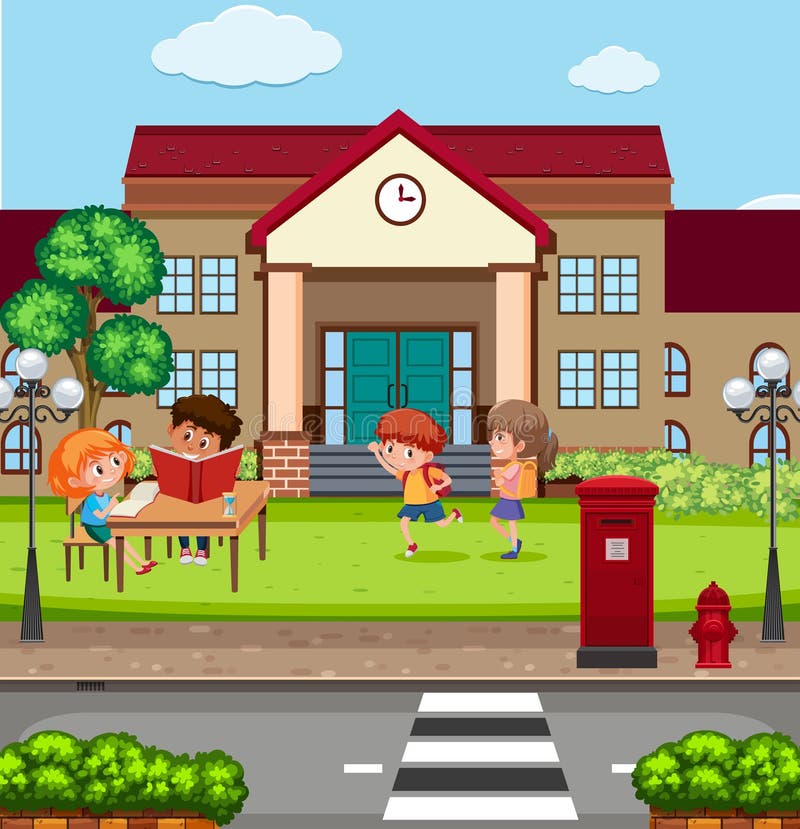 Kinder in der Schule vektor abbildung. Illustration von warnung - 142020360