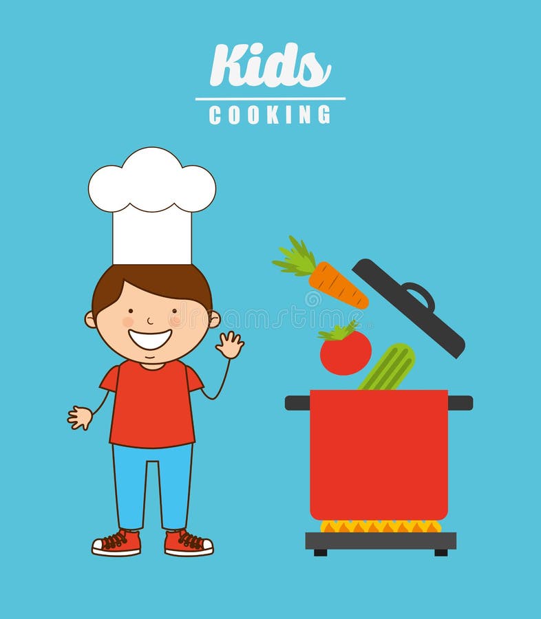 Kinder, die Design kochen stock abbildung. Illustration von nett - 64328216