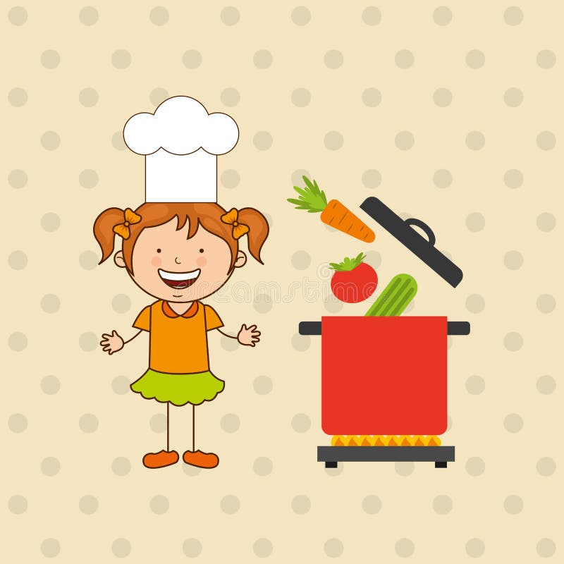 Kinder, die Design kochen stock abbildung. Illustration von kulinarisch ...