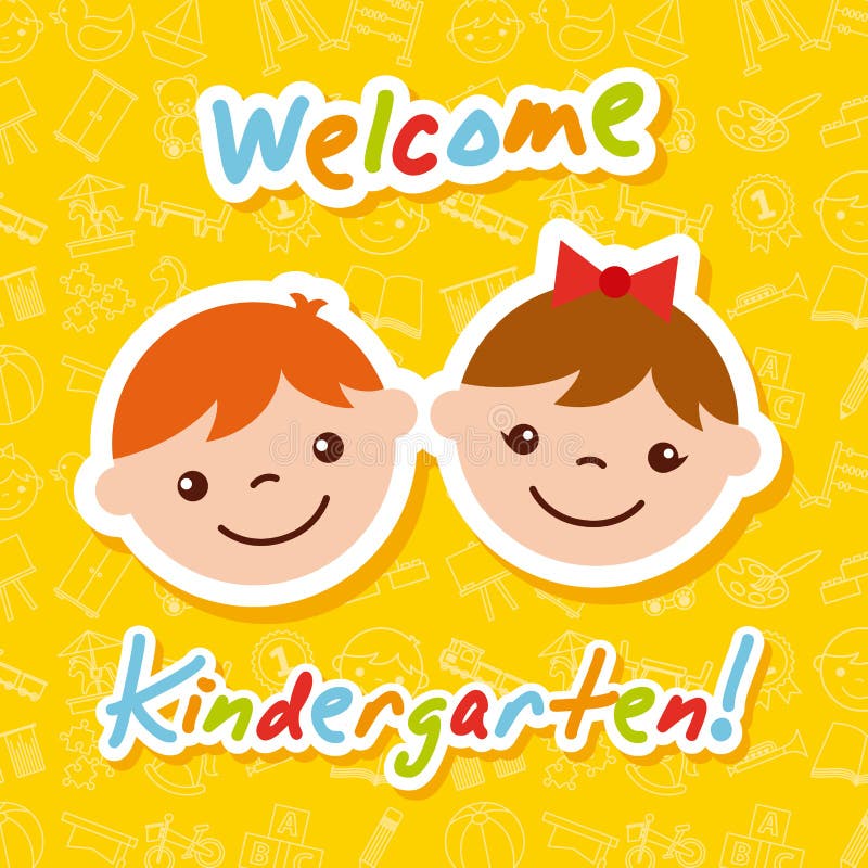 Kinder garten cartoon stock vector. Illustration of girl - 94995019