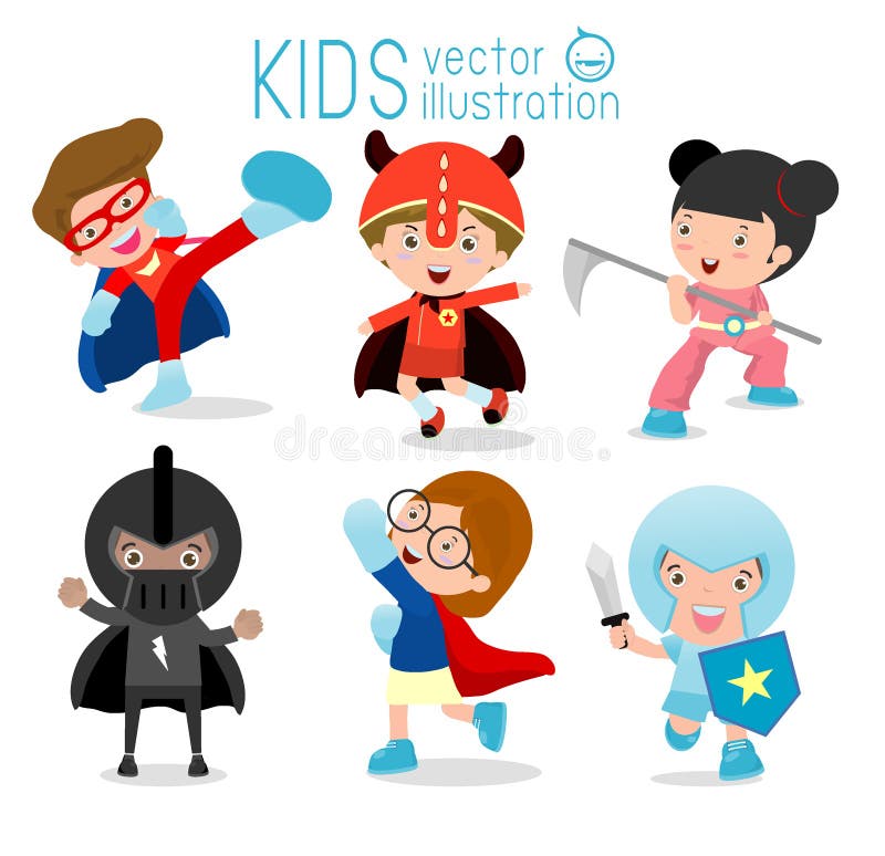 Kinder Mit Superheld-Kostümen, Superheld-Kinder, Superheld-Kinder ...