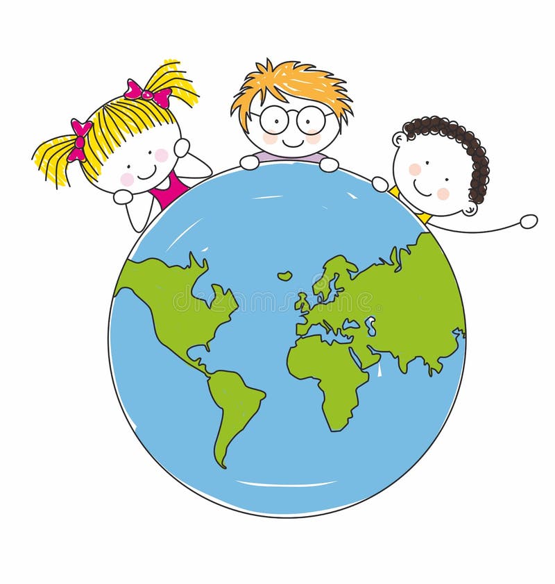 Kinder Um Die Welt Vektor Abbildung Illustration Von Kind 21629354