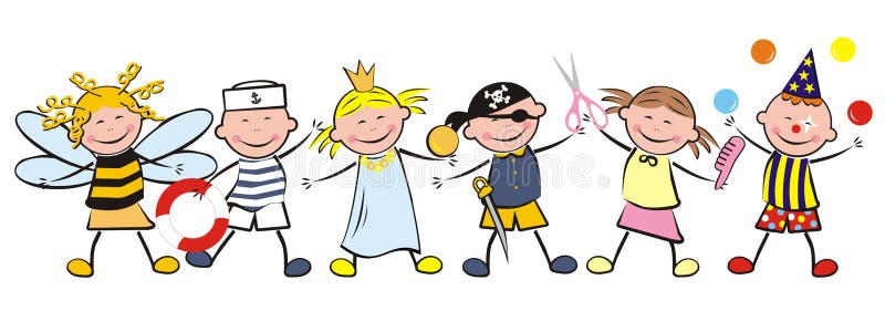 Kinder und Karneval vektor abbildung. Illustration von aufprallen ...