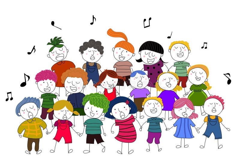 Kinderchor-Gesangillustration Vektor Abbildung - Illustration von kind ...