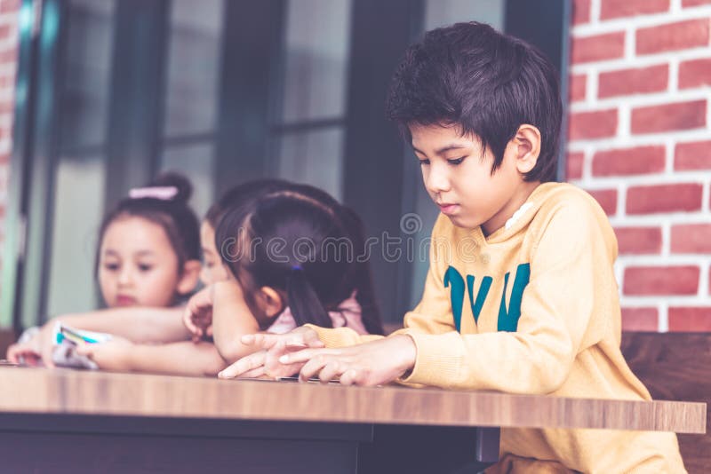 Children Playing with Counting Card in Class Room Stock Photo - Image ...