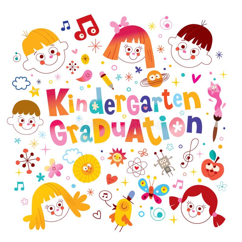 Kindergarten graduation stock vector. Illustration of diploma - 282552408