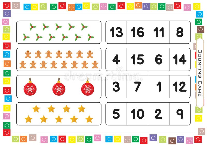 Kindergarten Math Worksheet: Counting and Number Recognition Stock ...