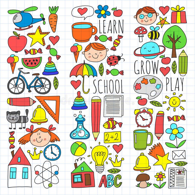 Online School, Internet E-learning. Kindergarten and School. Stock ...