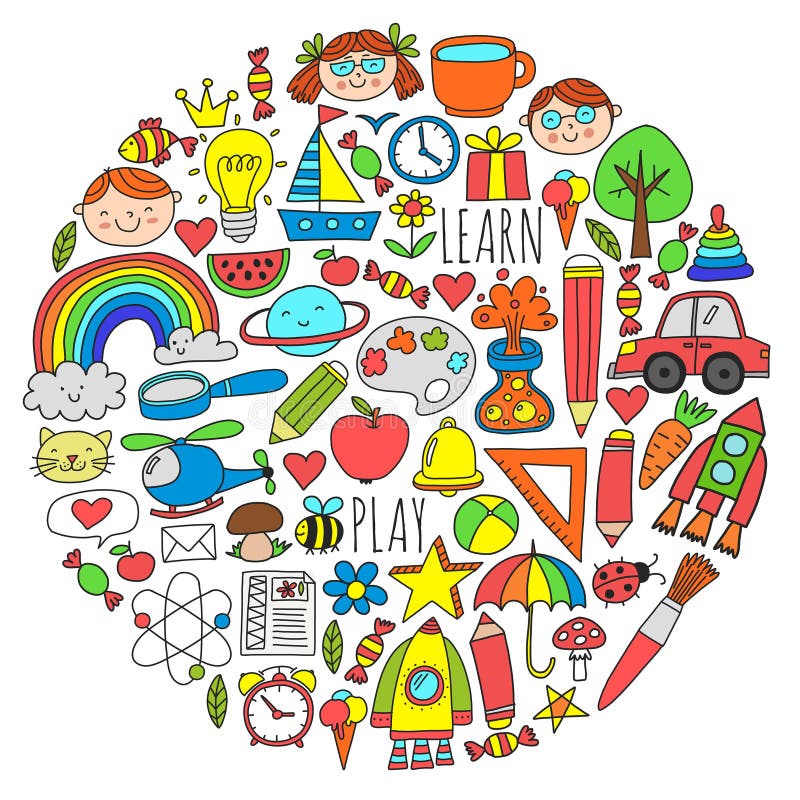 Online School, Internet E-learning. Kindergarten and School. Stock ...