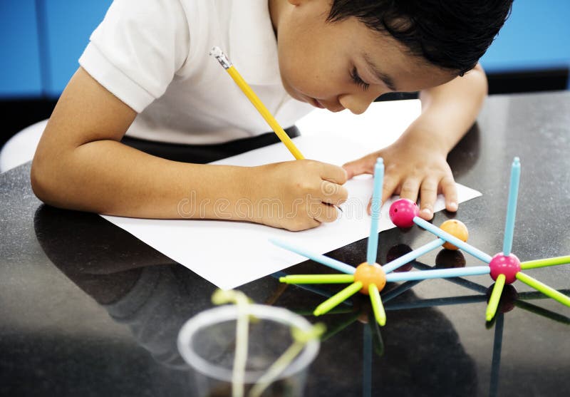 Kindergarten Student Learning Structures from Toys Stock Photo - Image ...