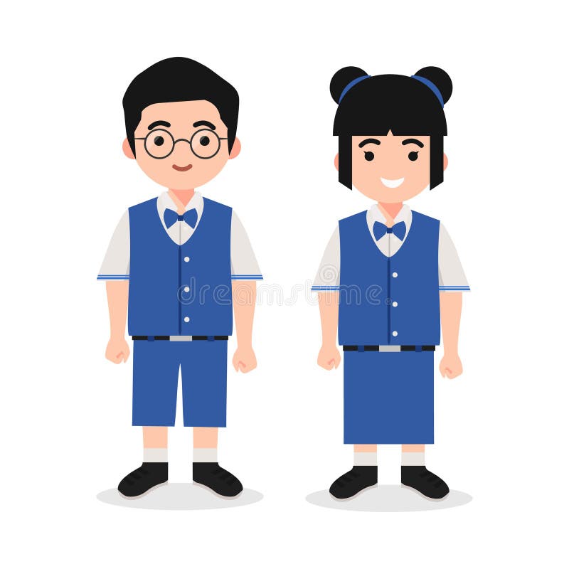 Kindergarten Student Standing Pose – School Uniform Character Stock ...