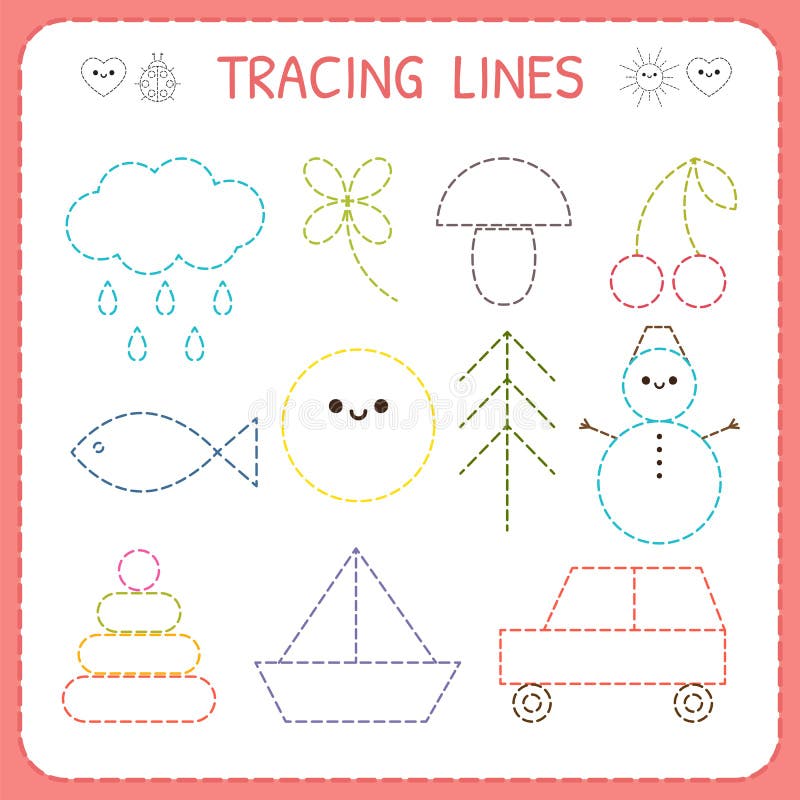 Tracing Lines. Worksheet for Kids. Trace the Pattern. Basic Writing ... Tracing Lines. Worksheet for Kids. Trace the Pattern. Basic Writing ...