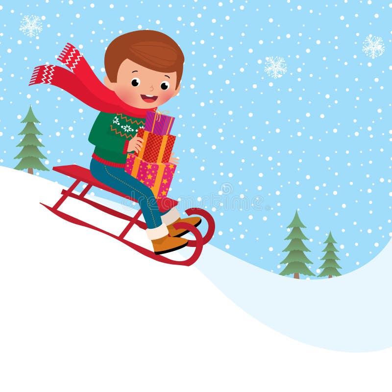 Kinderrodeln vektor abbildung. Illustration von abbildung - 46528934