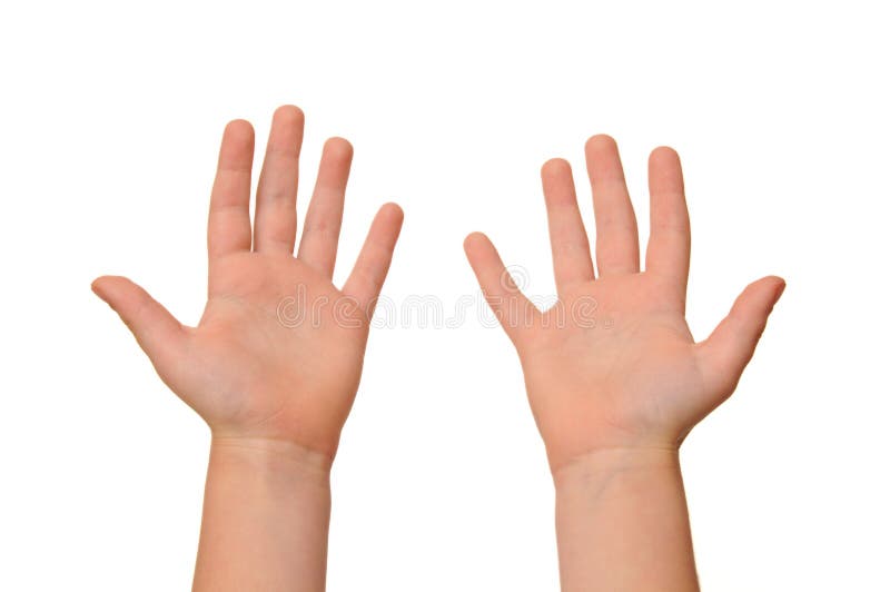 Zwei Kinderhände Auf Einem Lokalisierten Hintergrund Stockfoto - Bild ...