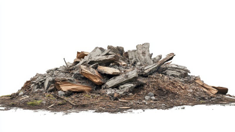 Kindling Depicted in a Side View on a White Background, Featuring Sharp ...
