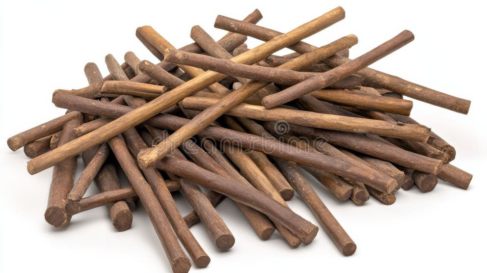 Kindling Shown from the Side on a White Background, with Clear and ...