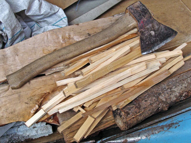 Firewood kindling stock photo. Image of ground, metal - 20298904