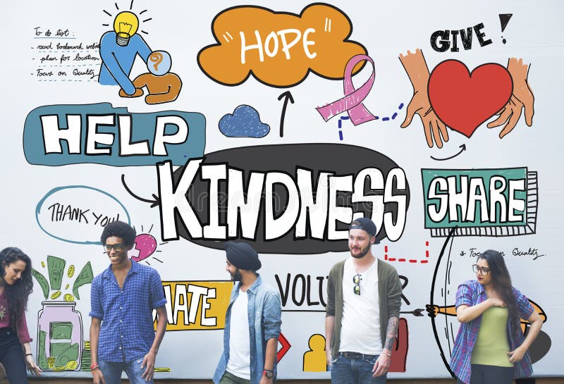 Kindness Kindly Optimistic Positive Giving Concept Stock Image - Image ...