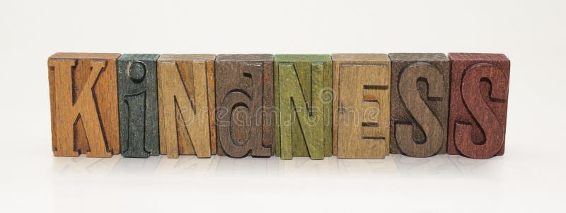 Kindness Word Block Letters - White Background Stock Image - Image of ...