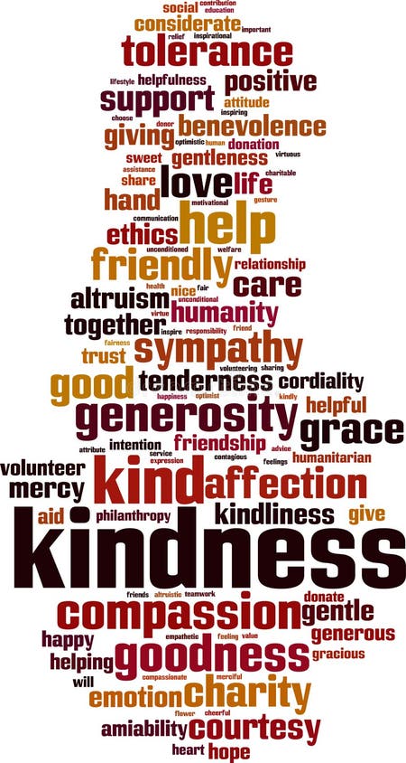 Kindness word cloud stock vector. Illustration of affection - 194135269