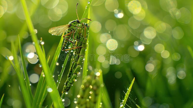 Kinds of Insecta in Gardens and Rice Fields after Rain in Summer Stock ...
