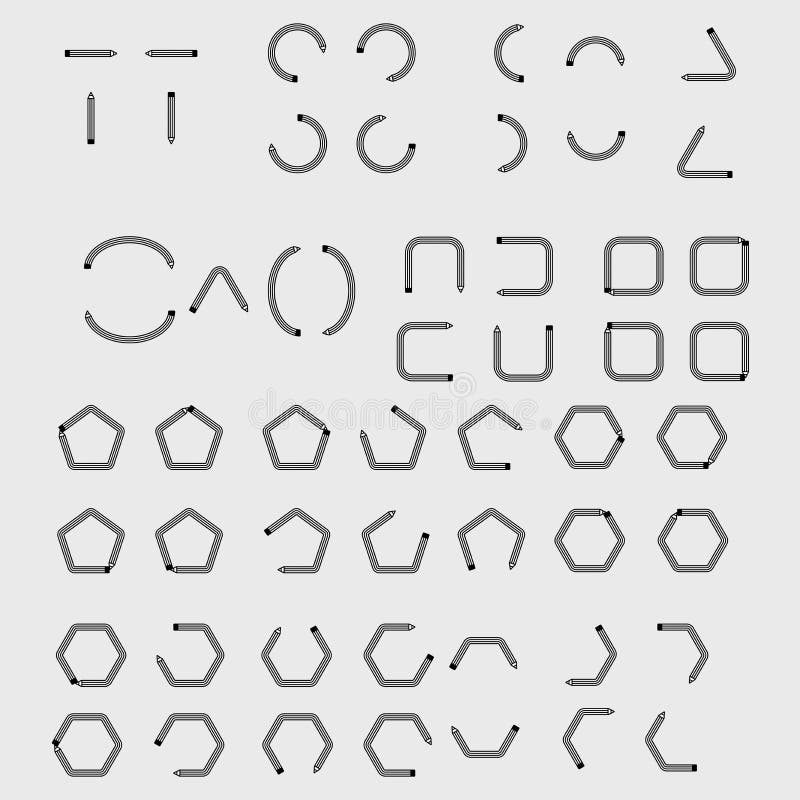 Kinds of School Pencil Sign, Collection Stock Vector - Illustration of ...