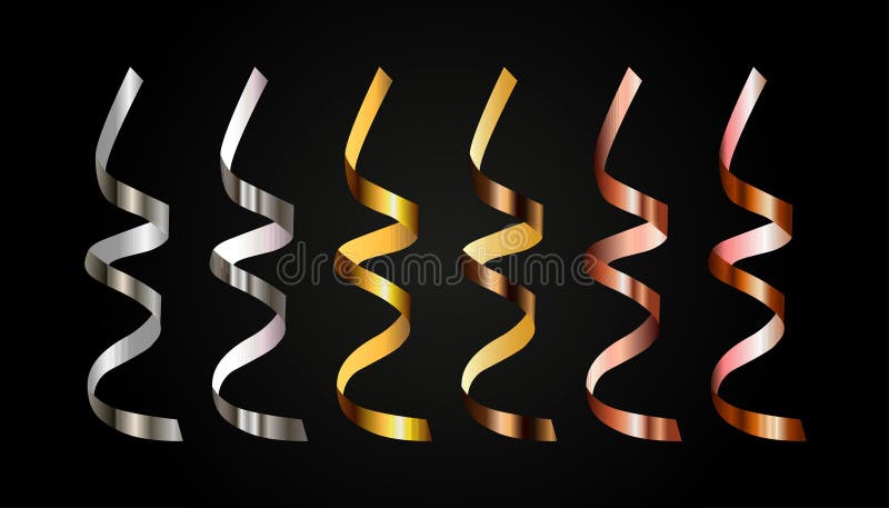 3 Kinds of Serpentine Vector Gold, Silver, Copper Stock Vector ...