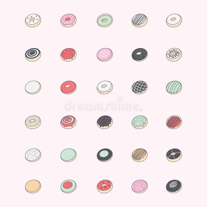 Kinds and Types of Delicious Donuts and Their Taste Variations Stock ...