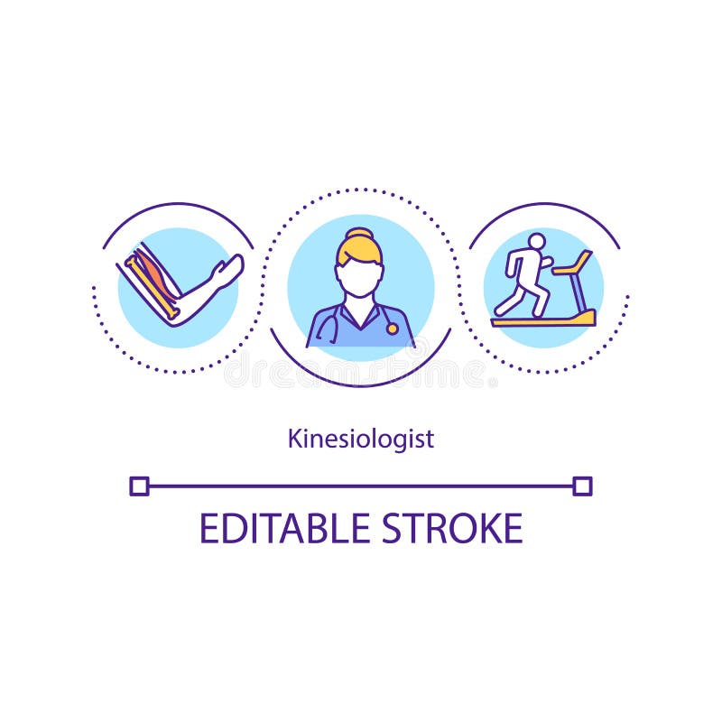 Kinesiologist concept icon stock vector. Illustration of kinesiology ...