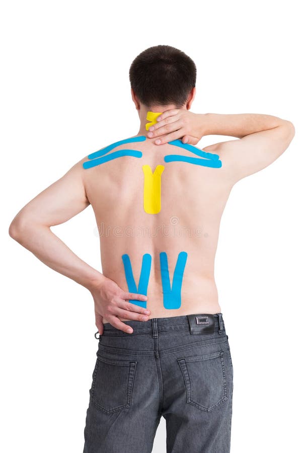 Kinesiology Taping on Human Hand Stock Image - Image of medical, injury ...