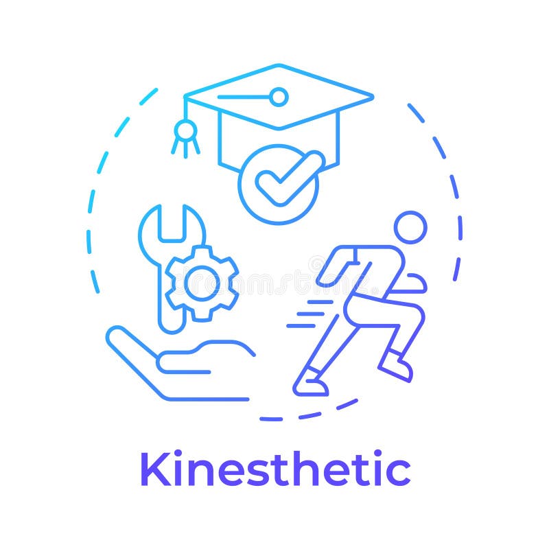 Kinesthetic Learning Blue Gradient Concept Icon Stock Vector ...
