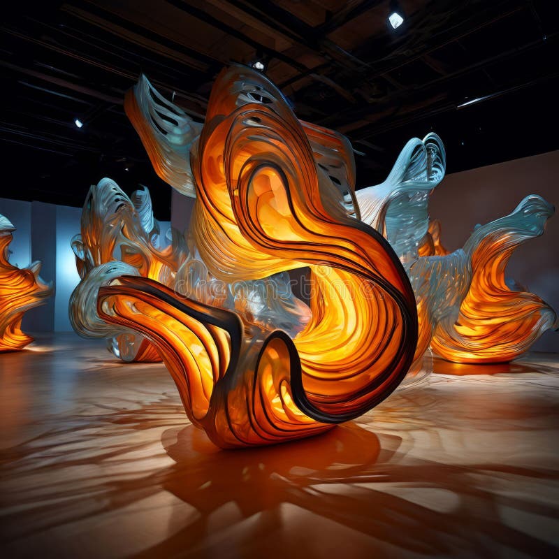 A Kinetic Art Installation that Moves and Chnges Shape in Respo Stock ...