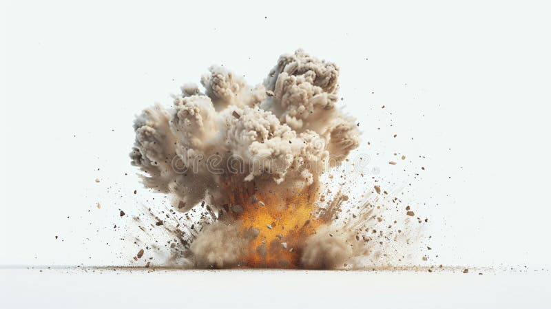 Kinetic Explosion: Portrait of Moving Fire Bomb on Pure White ...