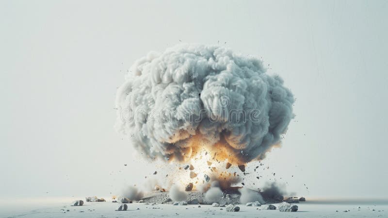 Kinetic Explosion: Portrait of Moving Fire Bomb on Pure White ...