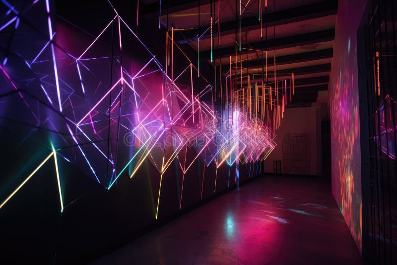 Kinetic and Interactive Geometric Art Installation on a Wall, with ...