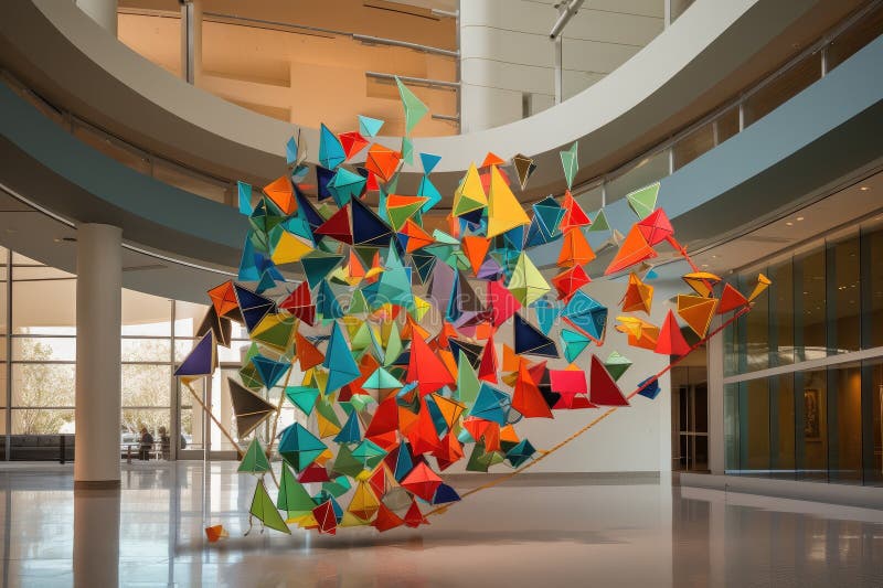 Kinetic Sculpture with Geometric Shapes and Colors in Perpetual Motion ...
