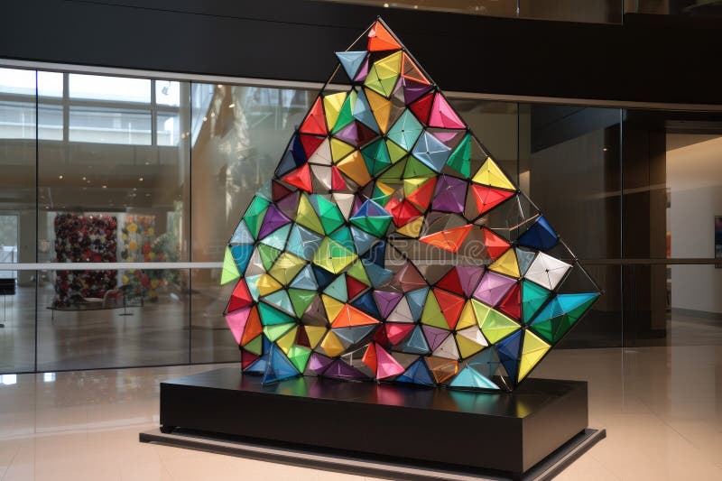 Kinetic and Interactive Sculpture Made of Colorful Triangles ...